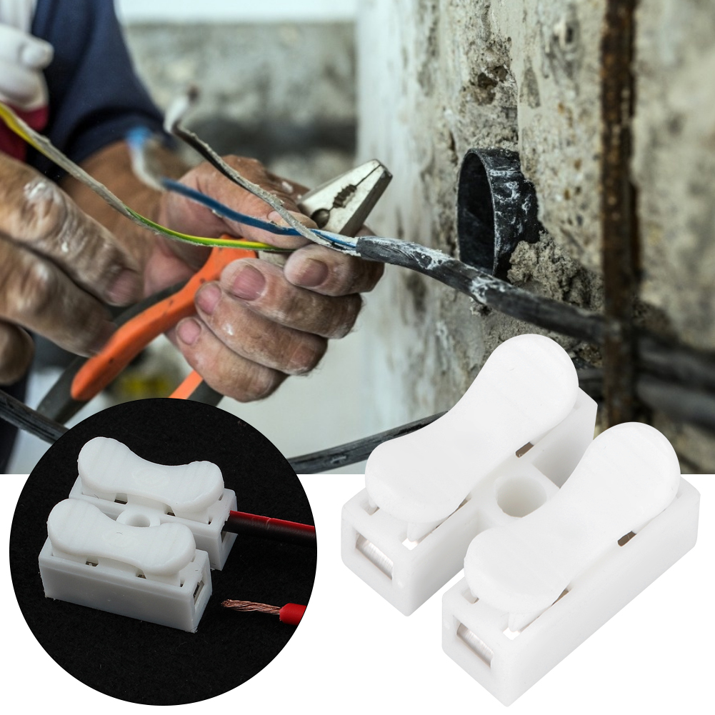 LED 2 Position Quick Fix Terminal Wire Connector Spring CH-2 Clamp ...