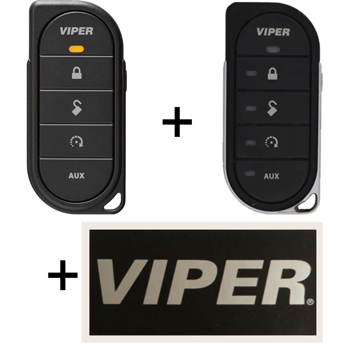 LED 2-Way LED + 7656V 5 button 1-Way Remote + Viper Sticker - Walmart.com