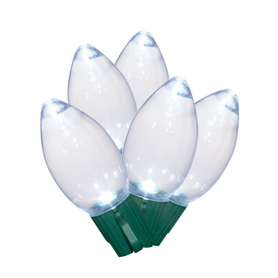Indoor/Outdoor 25-Count Ultra Bright LED C9 Christmas Lights, Cool ...