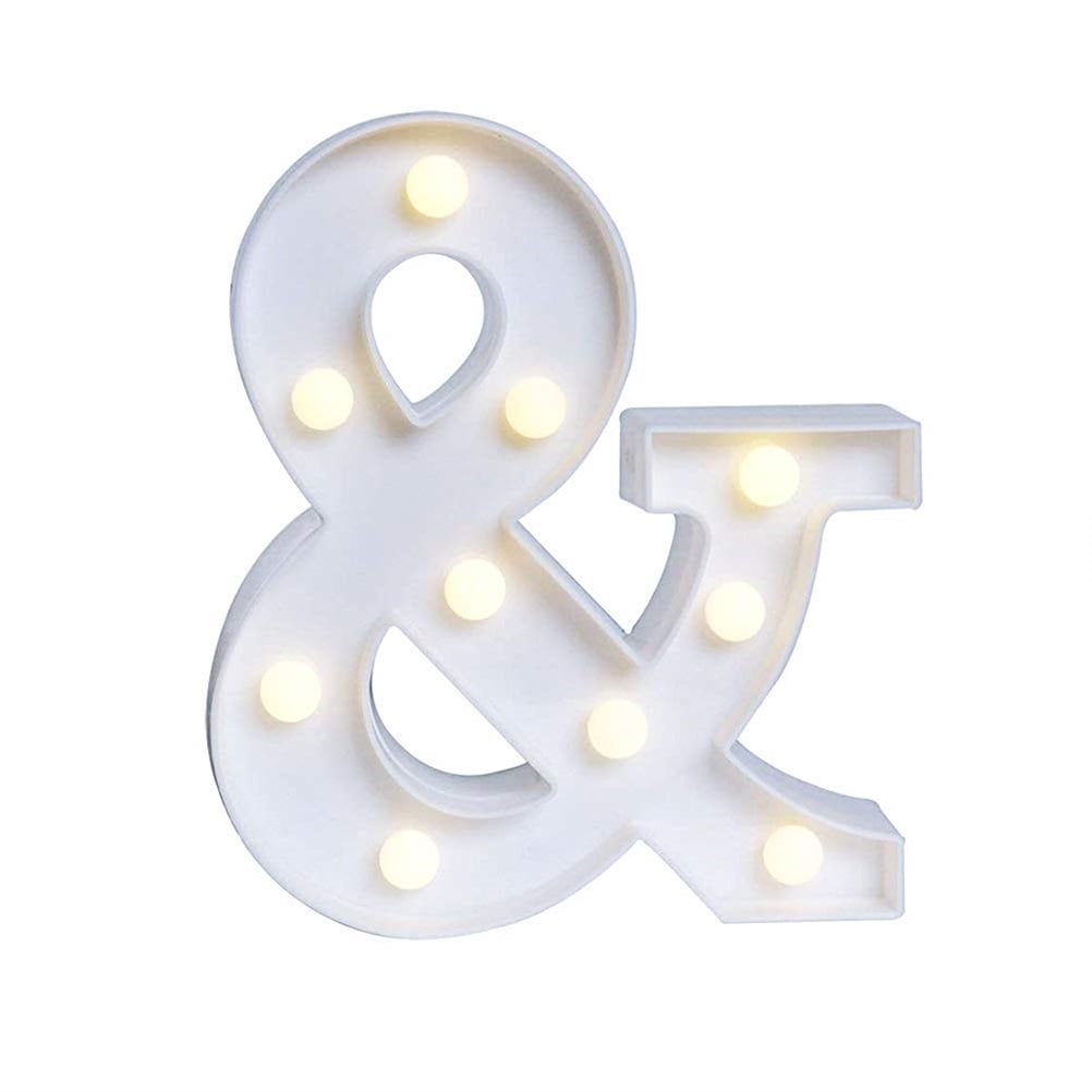 LED 26 Alphabet Letter Number Lights Ampersand and Symbol Love Heart ...