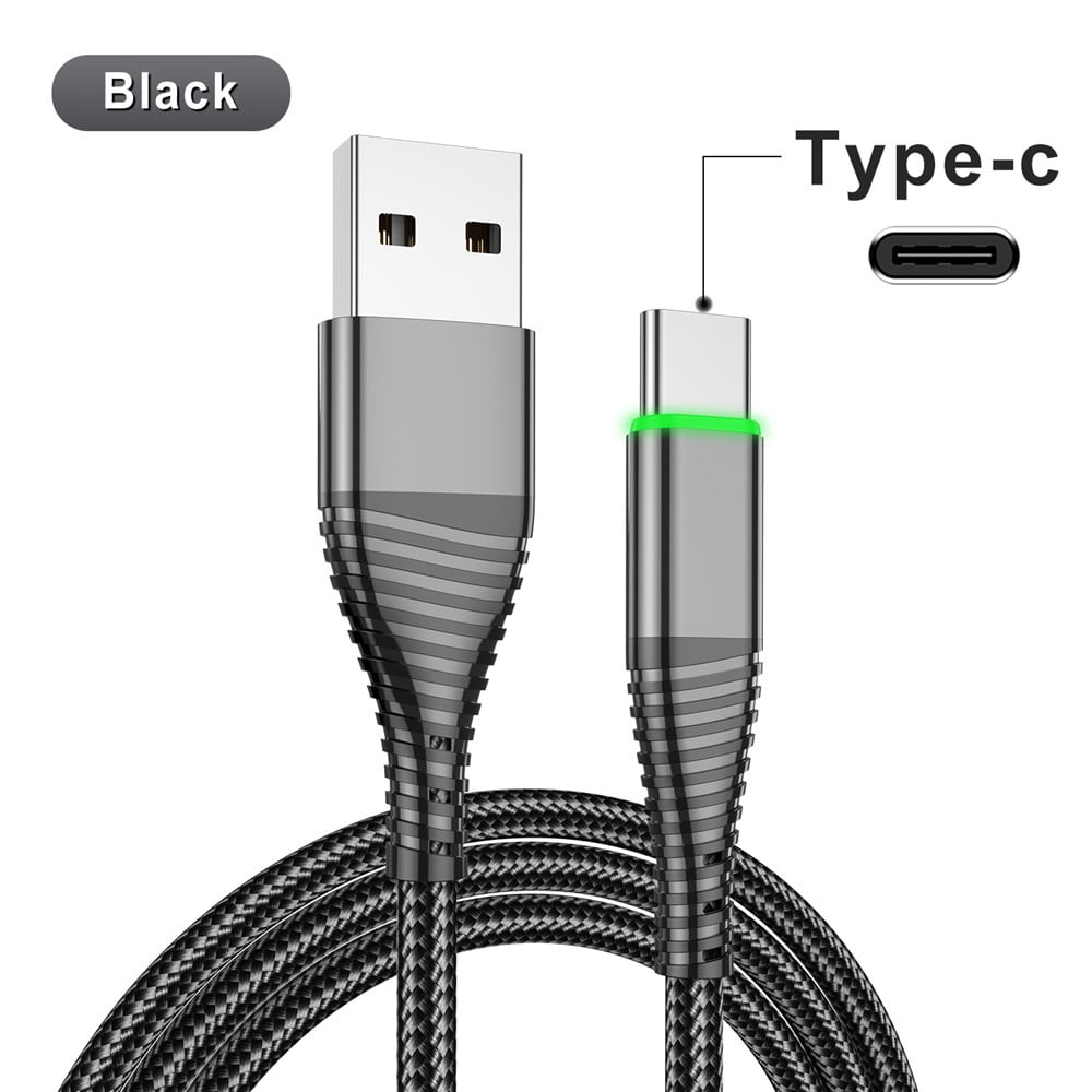 LED 3A USB Type C Cable Fast Charge Wire Mobile Phone for Huawei P40 ...