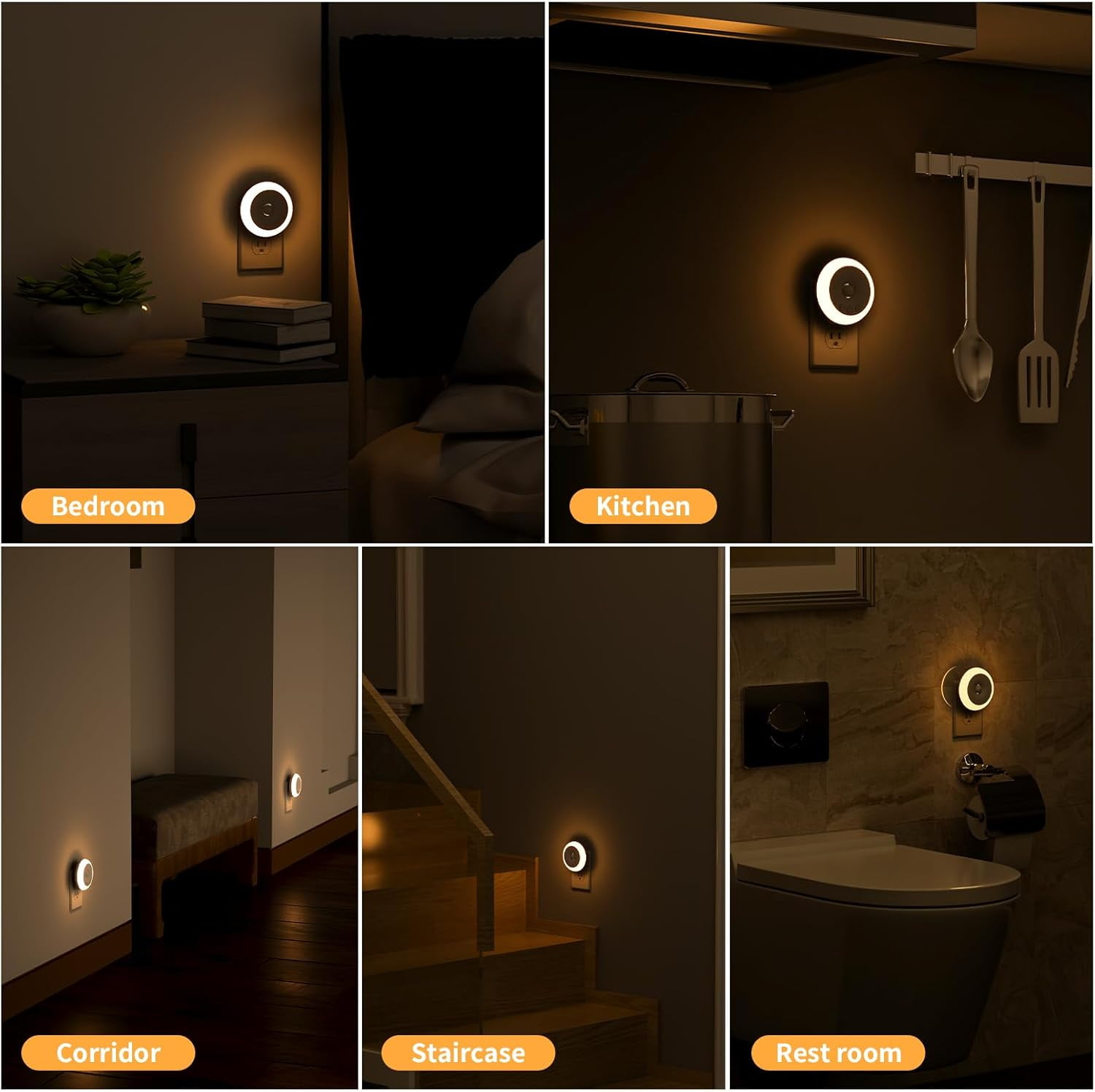 LED 3CCT Plug Into Wall Dim Night Light, Adjustable Brightness Warm ...