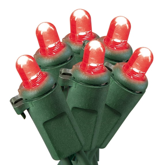 500-Count Red LED Dome Christmas Lights with Green Wire, 105.75 ...