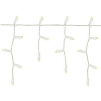 Set of 100 Warm White LED Wide Angle Icicle Christmas Lights - White ...