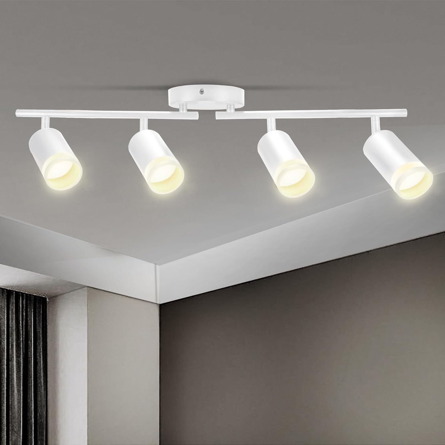 LED 6 Light Track Lighting Kit, 6-Light Track Lighting Fixtures Ceiling ...