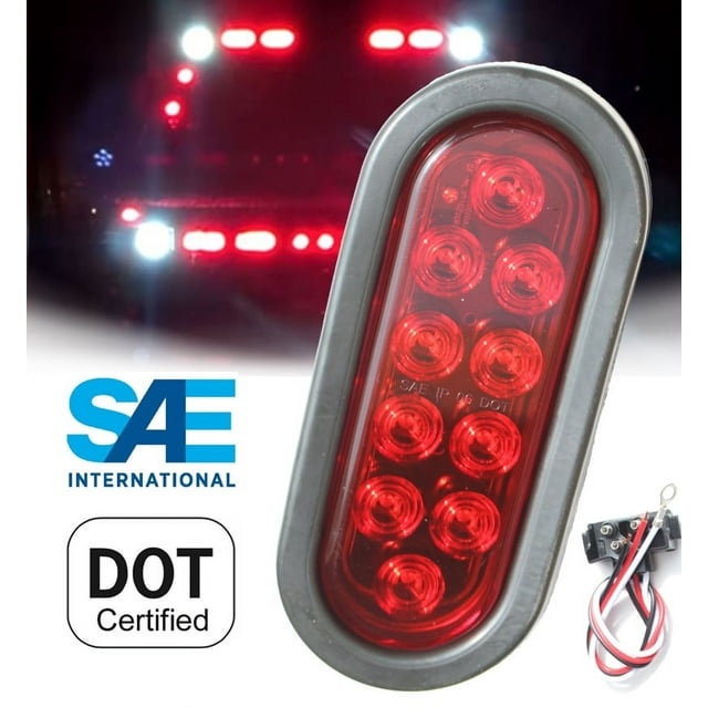 K - T LED 6 Inch Red Brake Turn Tail Light for Truck Trailer Tractor ...