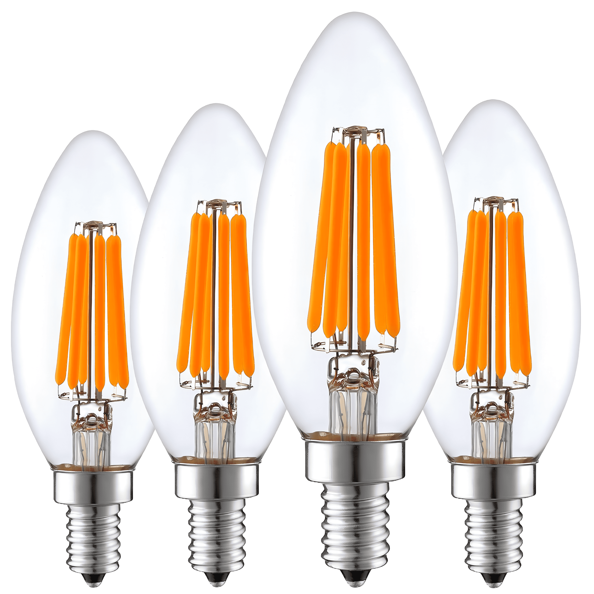 LED 6 Watts (60W Equivalent) 600 Lumens Candelabra Bulb Clear Filament ...