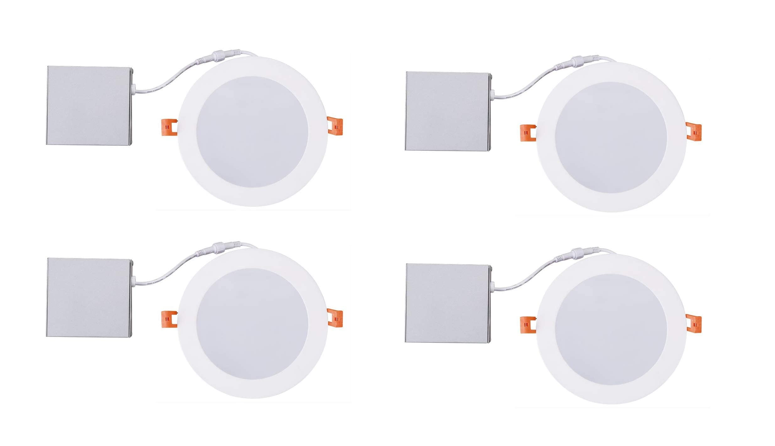 LED, 6-inch Round Slim Panel, Warm White 3000K , White Color, Dimmable - Energy Star® (Pack of 6 ...