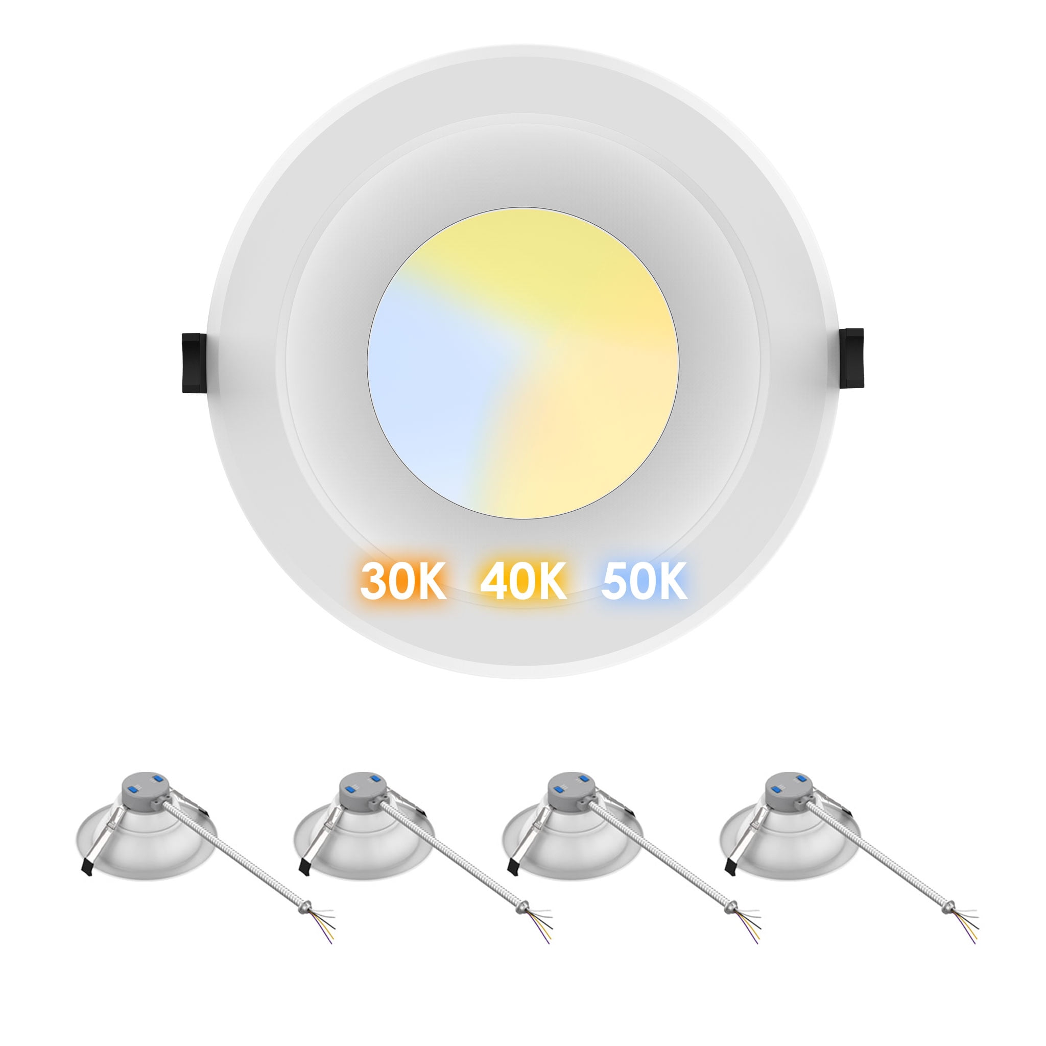 LED 8 Inch Commercial Downlight (4 Pack) 12W/16W/22W Changeable, 2200 ...