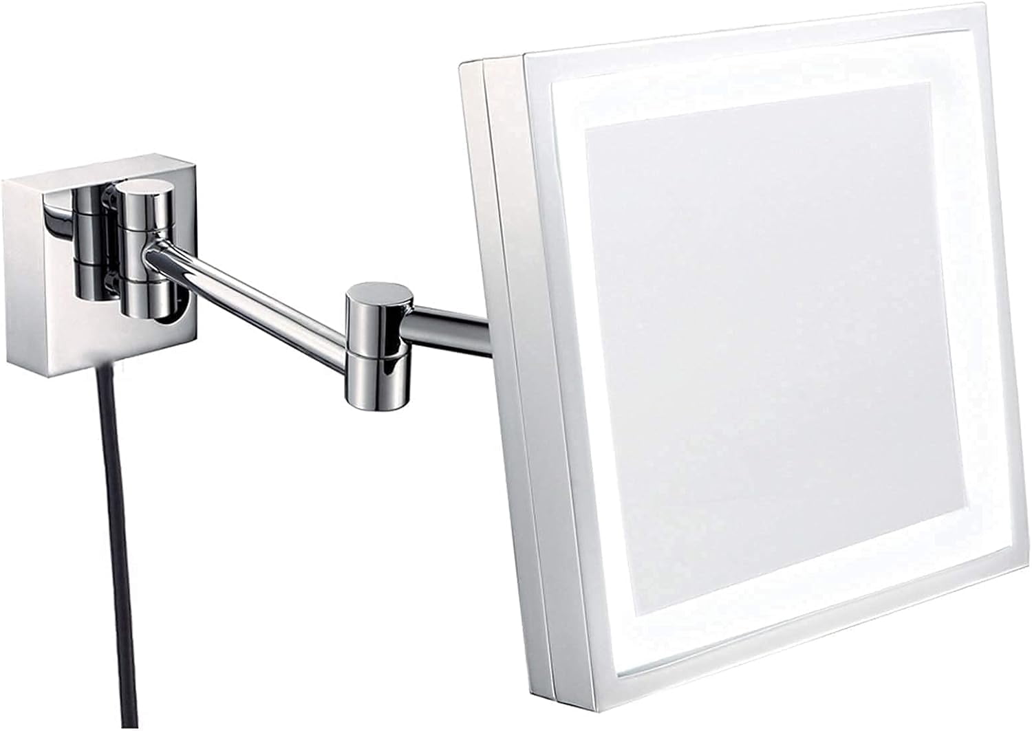 LED 8 inch Brass Magnification Makeup Mirror, Bathroom Wall-Mounted ...