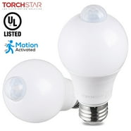 Motion Sensor LED Light Bulb 10W, A19 E26, Indoor/Outdoor, Dusk to Dawn ...