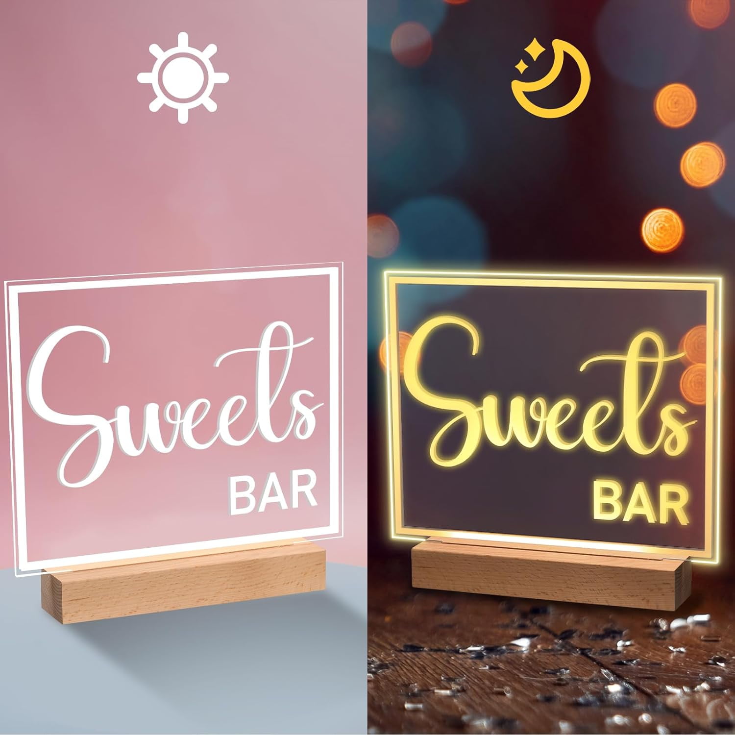 LED Acrylic Bar Table Sign 8" x 10" Neon Acrylic Sign, Snack Candy Bar ...