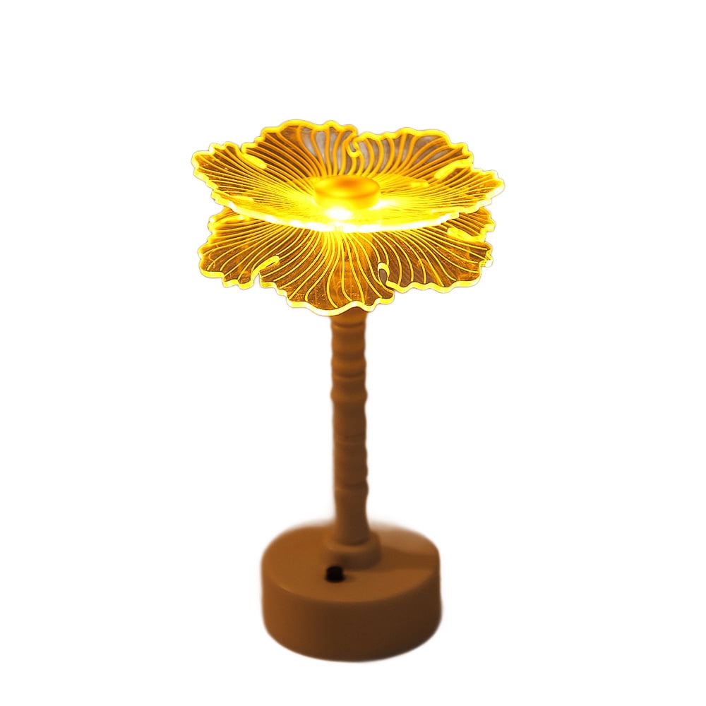 LED Acrylic Night Light, Luxury Simple Warm Light Flower Style Ambient ...