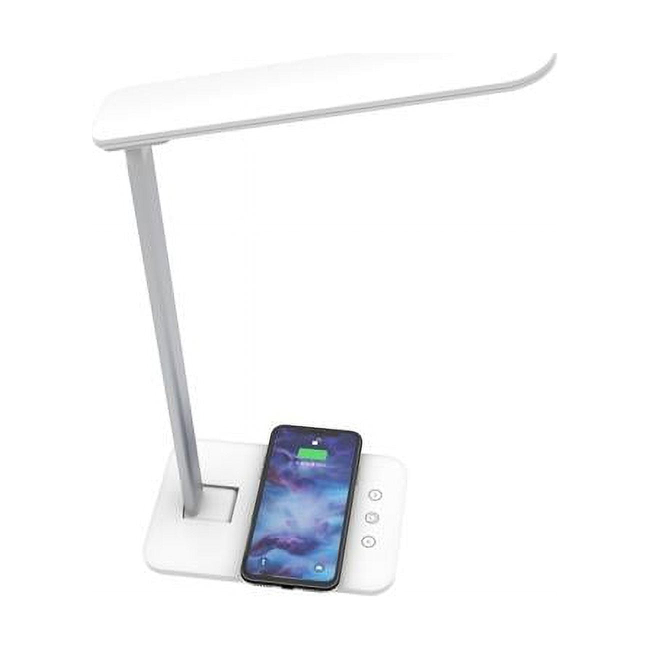 LED Adjustable Desk Lamp with Wireless Charging Base White - Walmart.com