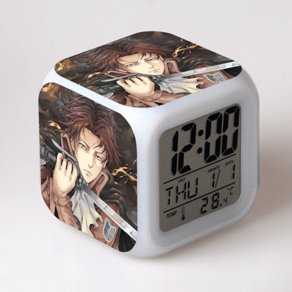 LED Alarm Clock Attack on Titan Pattern Creative Desk Table Clock ...