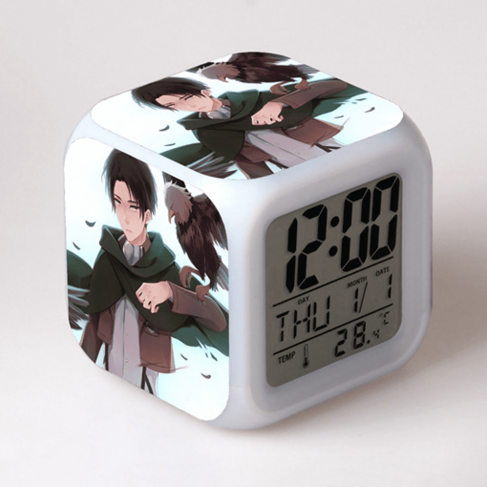 LED Alarm Clock Attack on Titan Pattern Creative Desk Table Clock ...