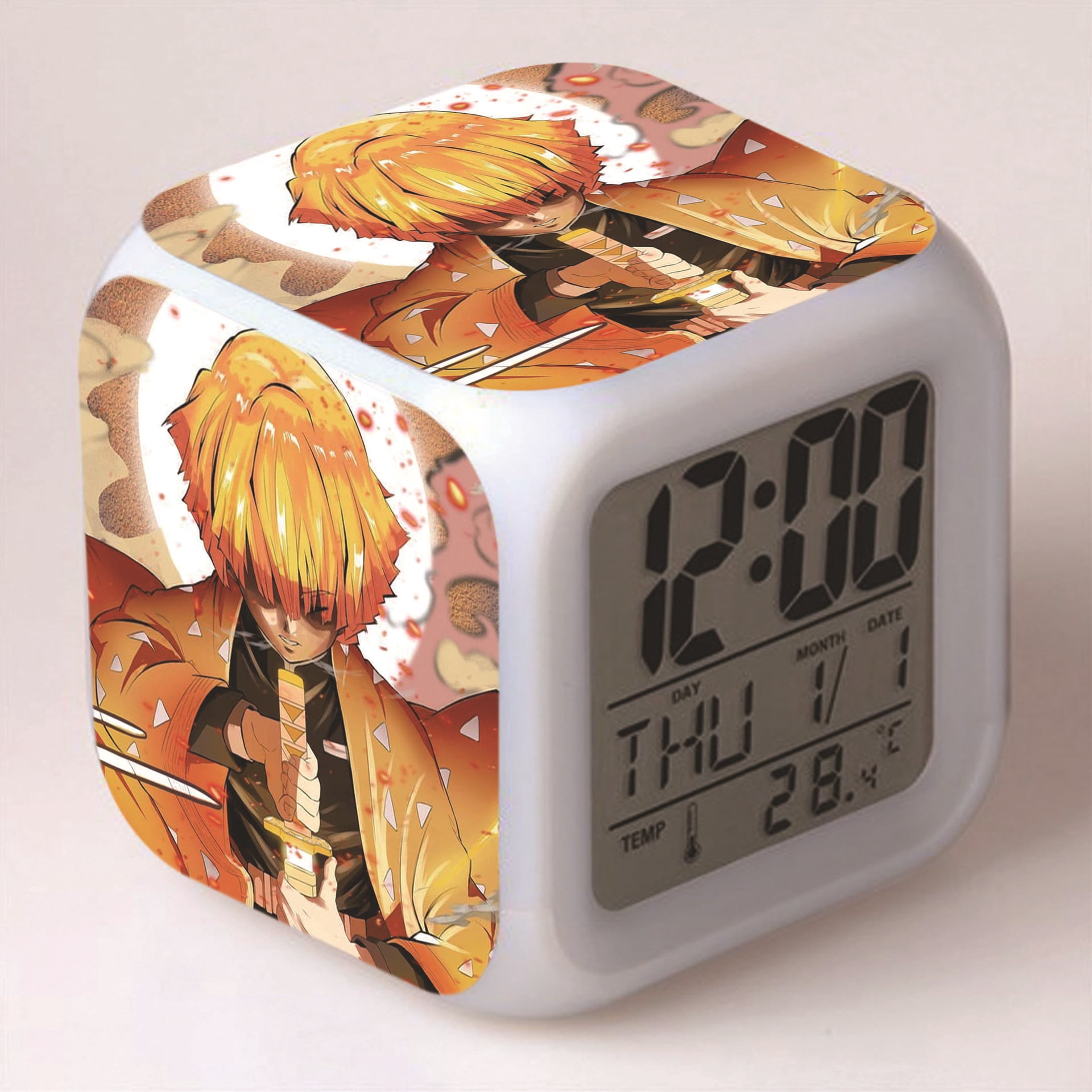 LED Alarm Clock Demon Slayer Pattern Creative Desk Table Clock Glowing ...