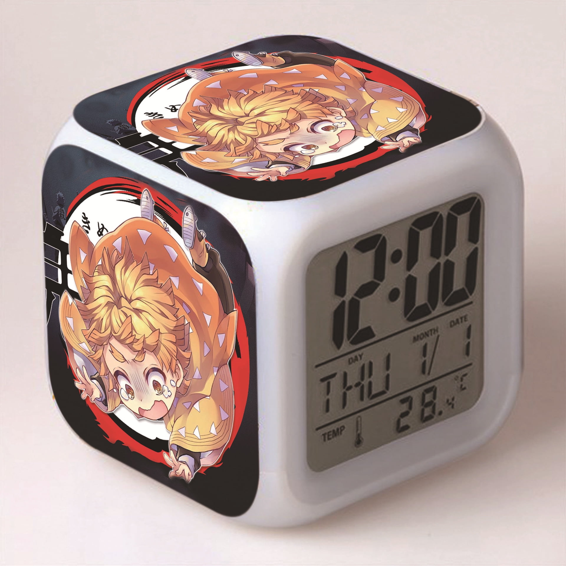 LED Alarm Clock Demon Slayer Pattern Creative Desk Table Clock Glowing ...