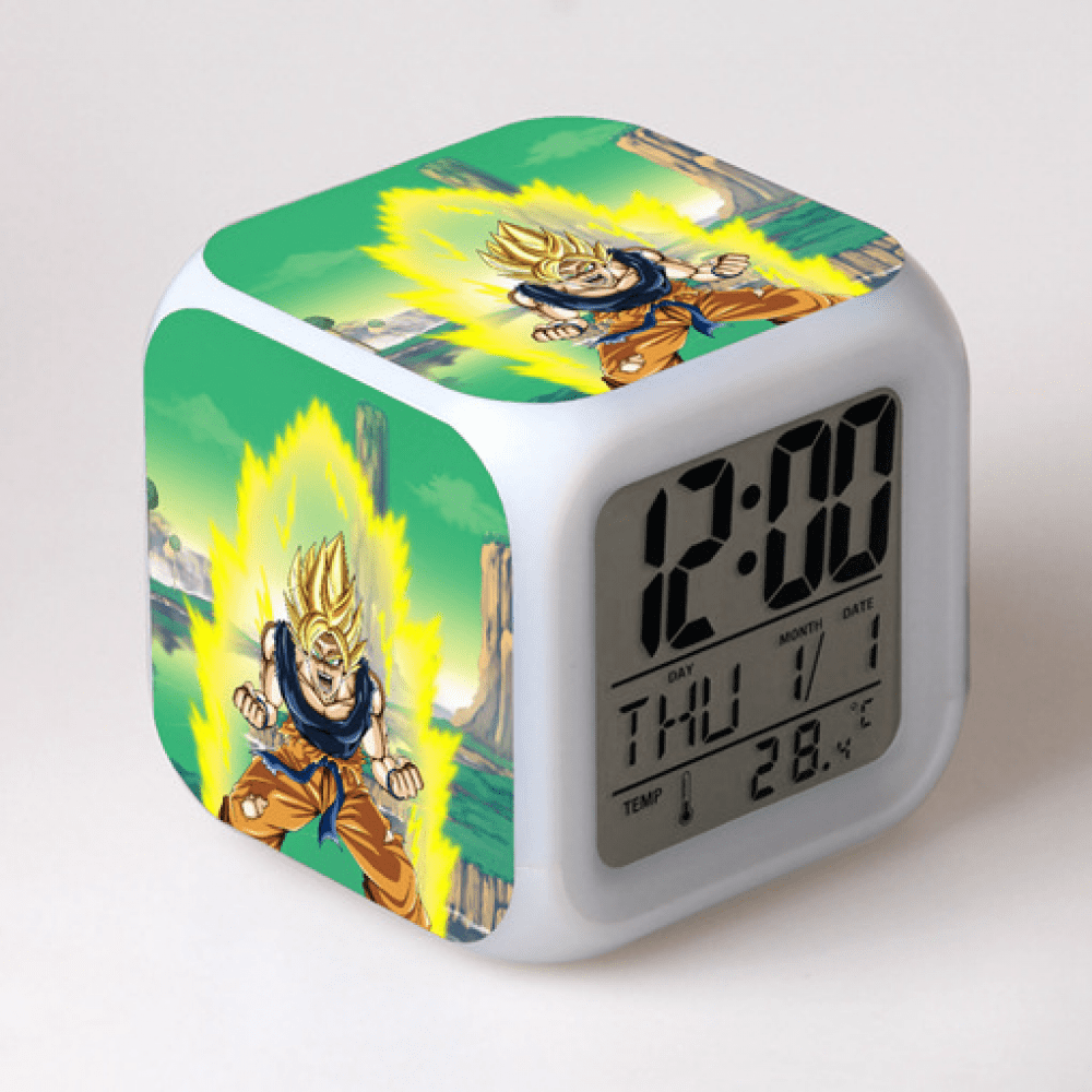 LED Alarm Clock Dragon Ball Pattern Creative Desk Table Clock Glowing ...