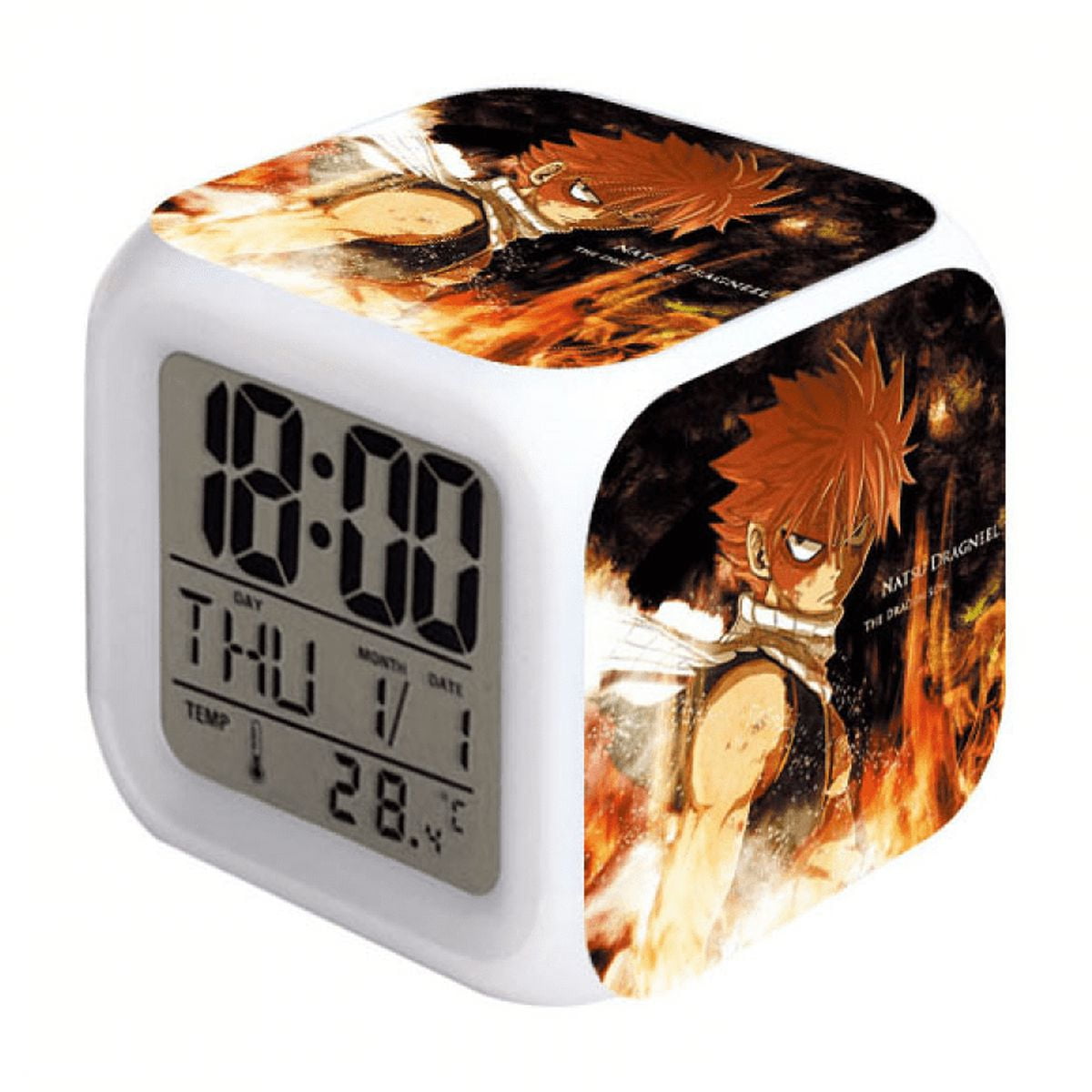 LED Alarm Clock FAIRY TAIL Pattern Creative Desk Table Clock Glowing ...