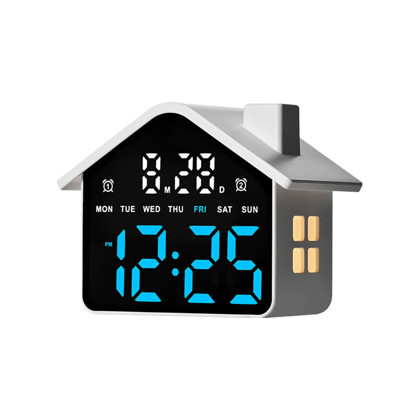 LED Alarm Clock House Shaped Electronic Desk Clock with Temperature ...