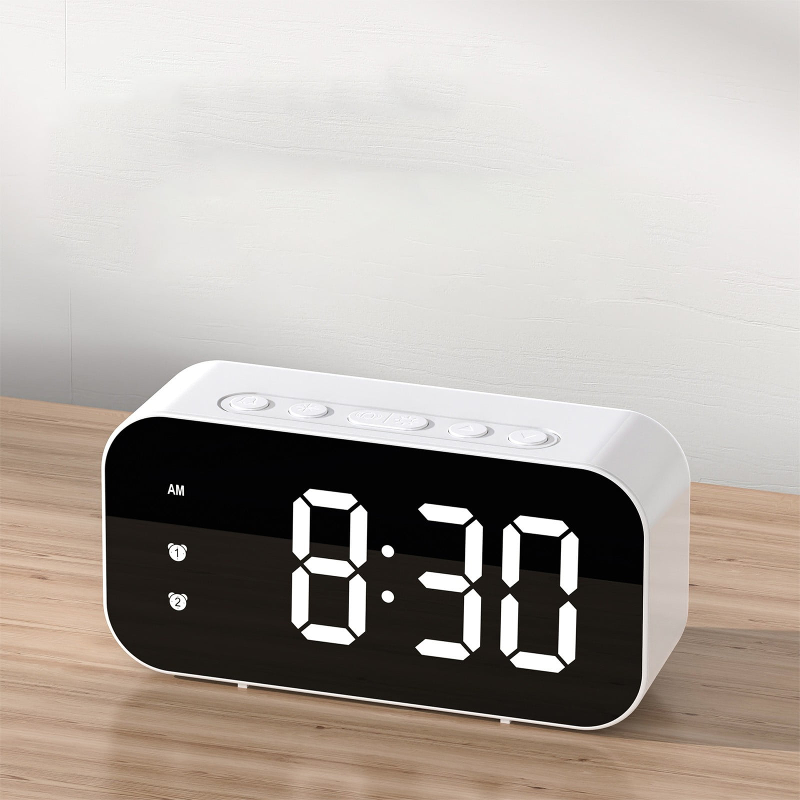 LED Alarm Clock Mirror Digital Clock with Sound Control Temperature ...