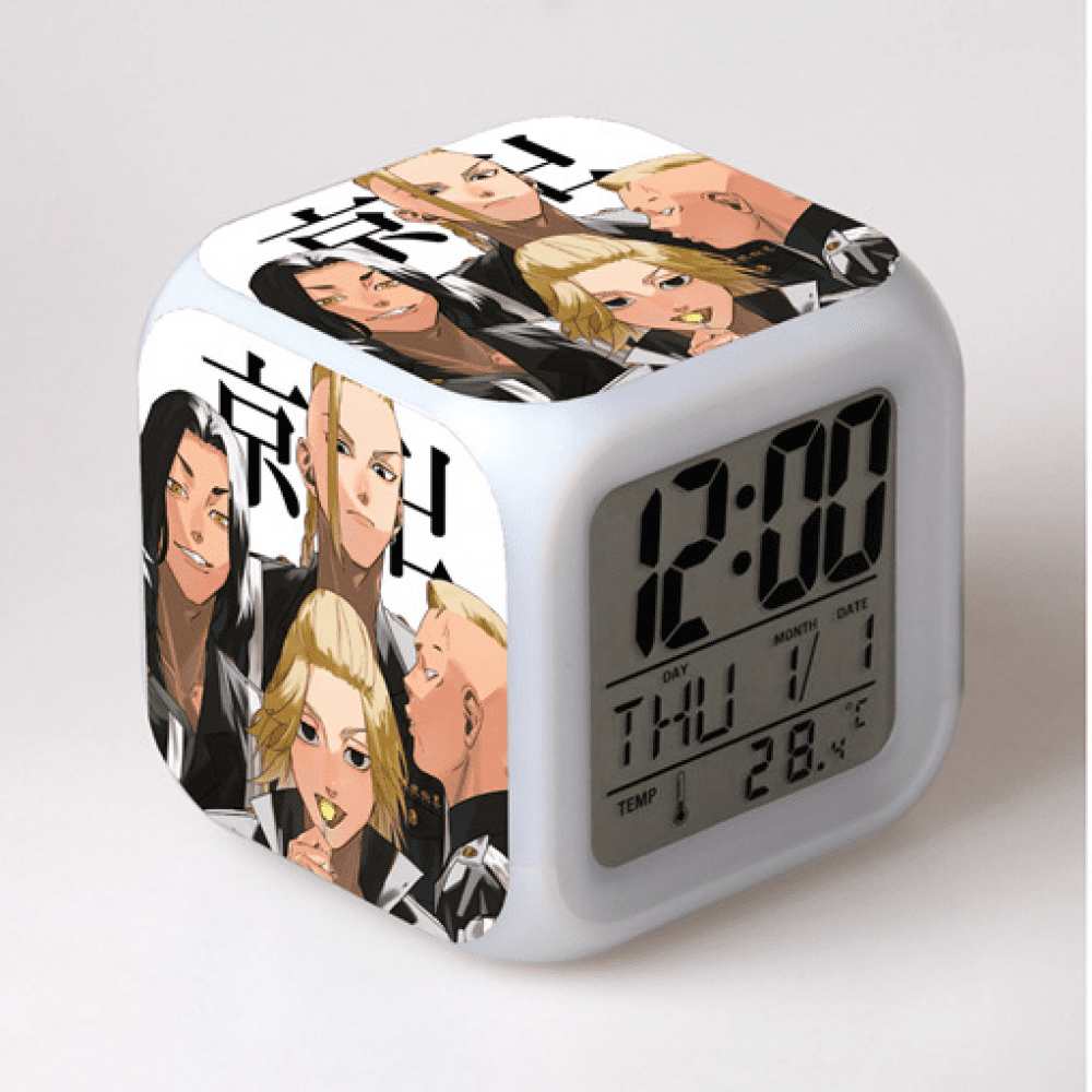 LED Alarm Clock Tokyo Revengers Pattern Creative Desk Table Clock ...