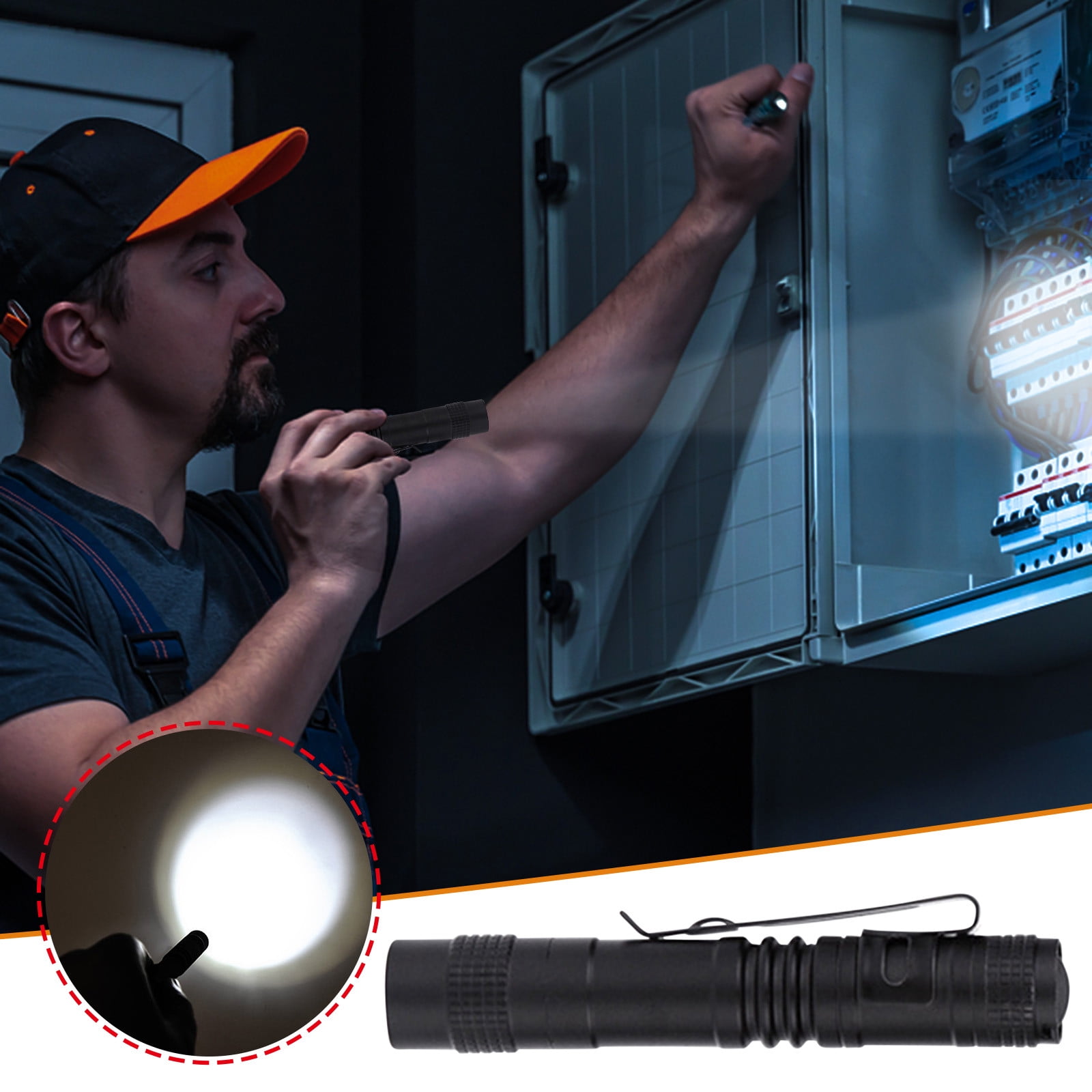LED Alloy Pen Flashlight | Mini Clip-On Inspection Light | XPE Bulb ...