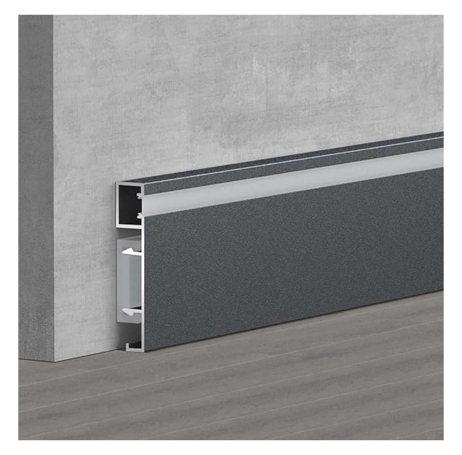 LED Aluminium Baseboard Molding Trim Height 80mm (3.15") Length 1000mm ...