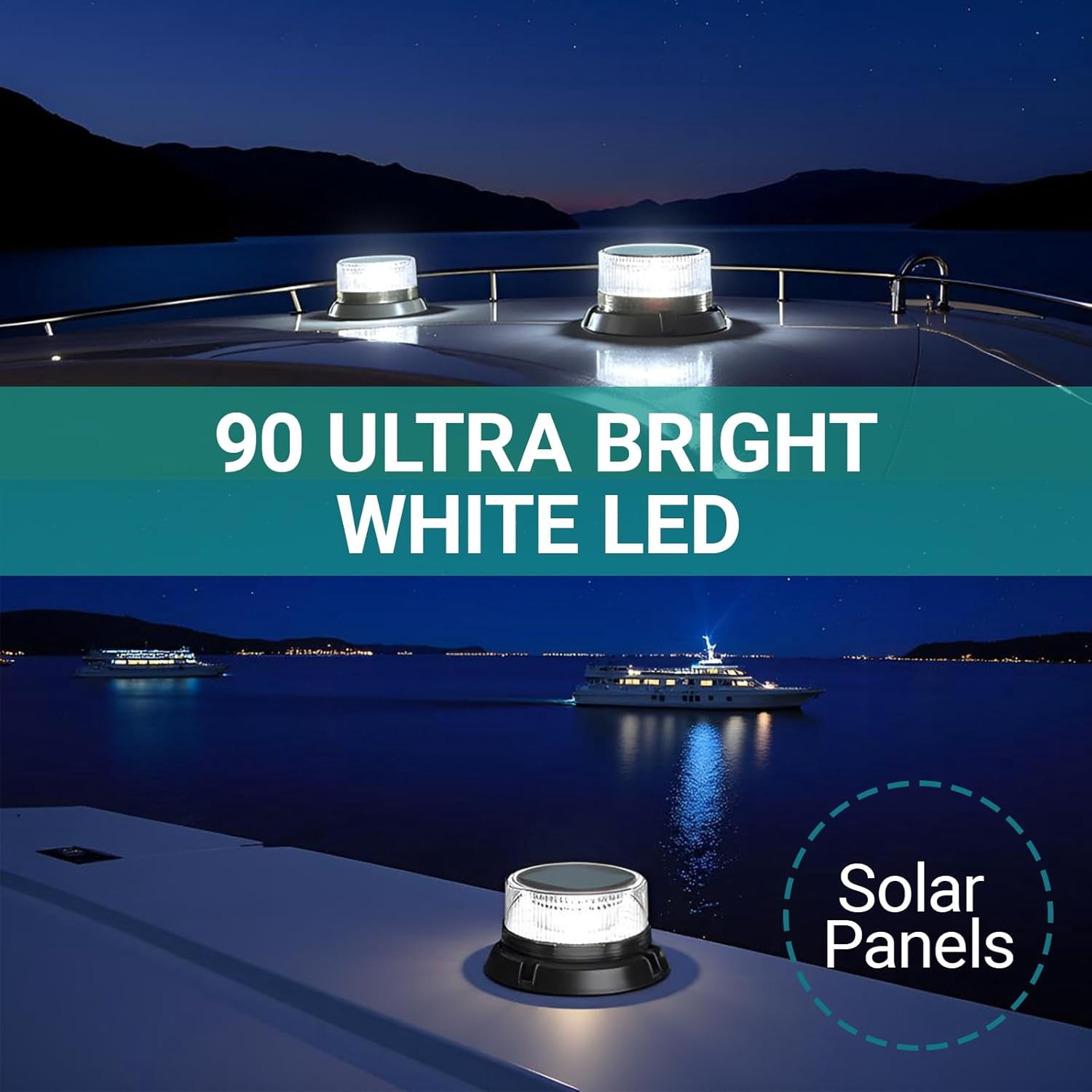 LED Anchor Light for Boat Yacht, Solar Navigation Lamp, Marina Dock ...