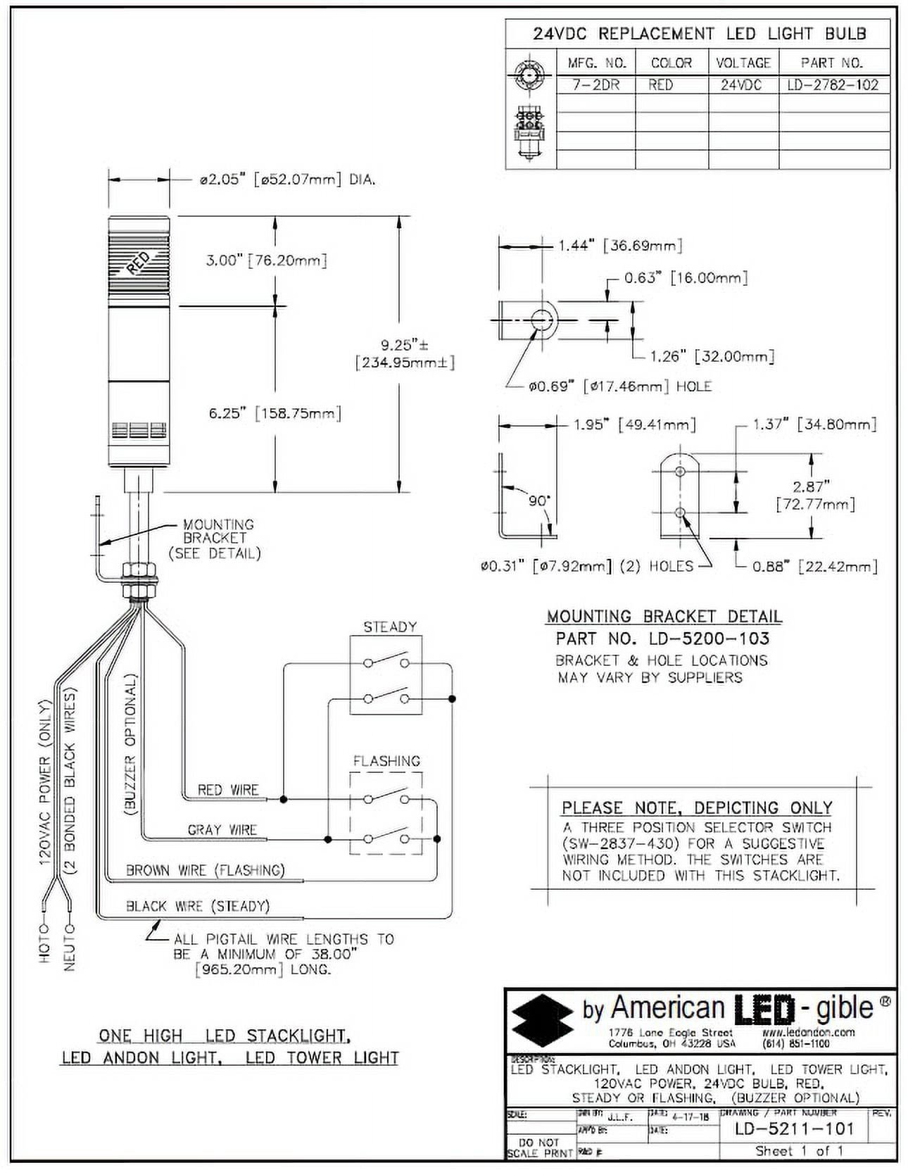 LED Andon LD-5211-101 LED Tower Light, LED andon light, LED stacklight ...