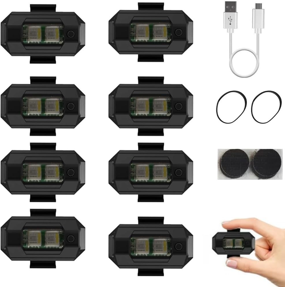 LED Anti-Collision Lights, USB Charing Mini Anti-Collision LED Emergency Warning Lights with 7 ...