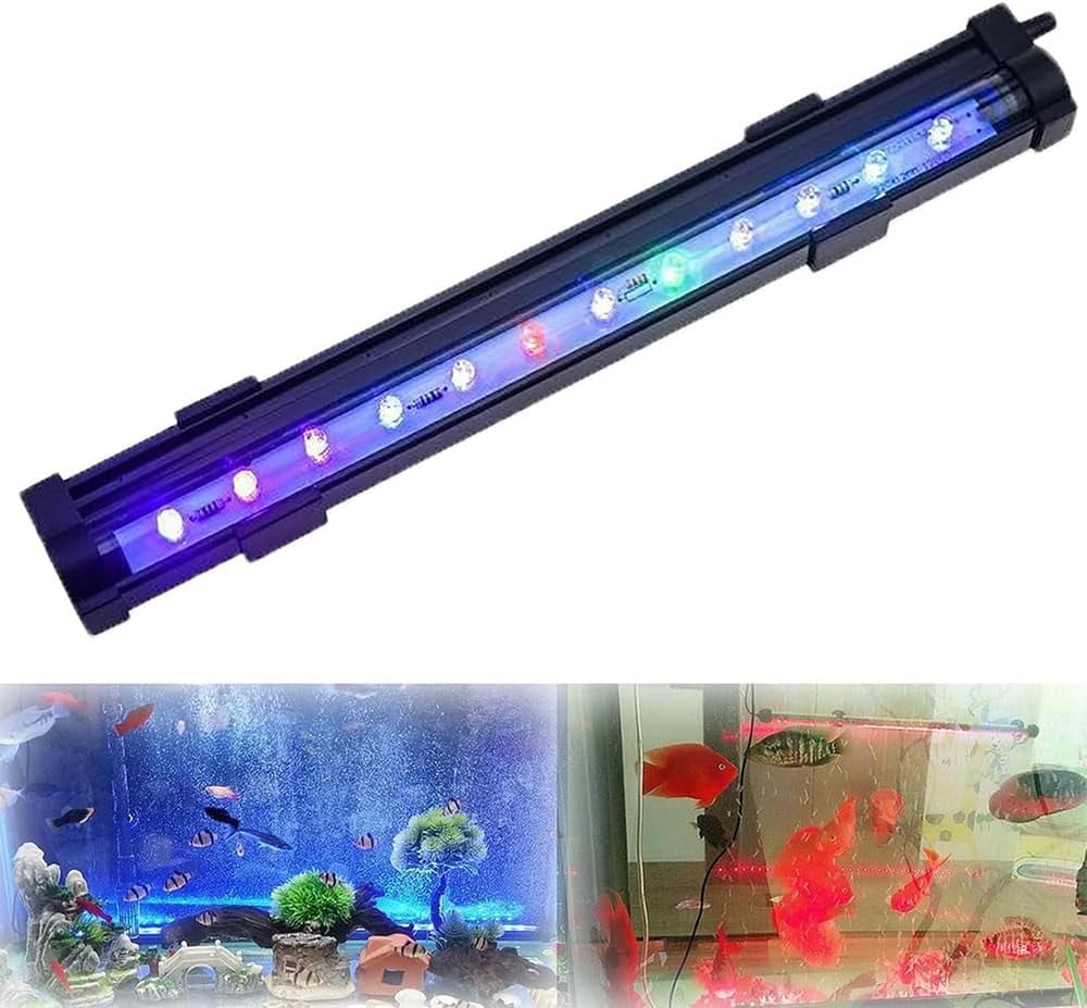 LED Aquarium Colorful Air Bubble Light, Submersible RGB Fish Tank Light ...