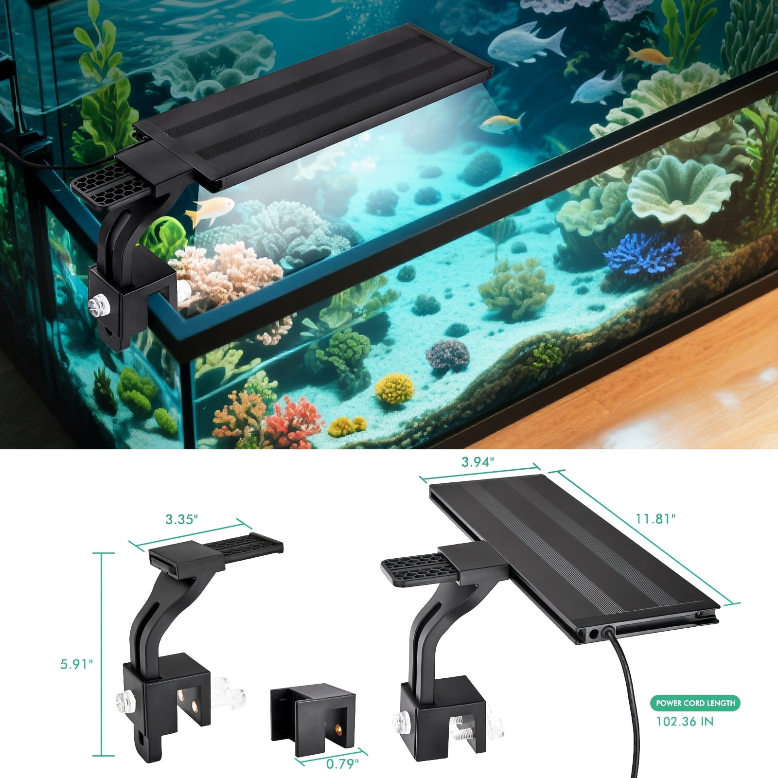 LED Aquarium Light, Full Spectrum Fish Tank Light with 24/7 Auto Cycle ...
