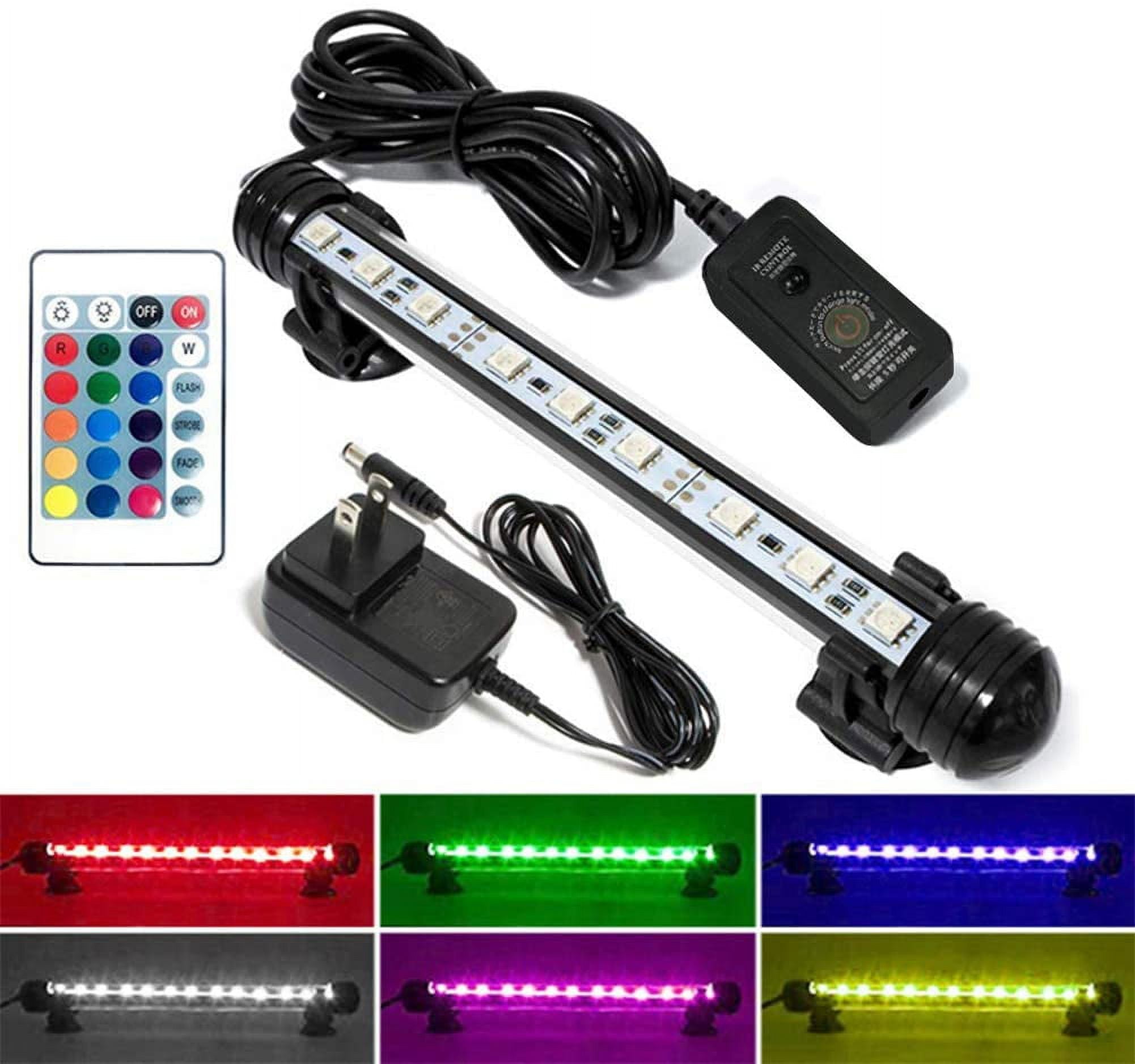 LED Aquarium Light, Wireless Remote Control Fish Tank Light,RGB Colored ...