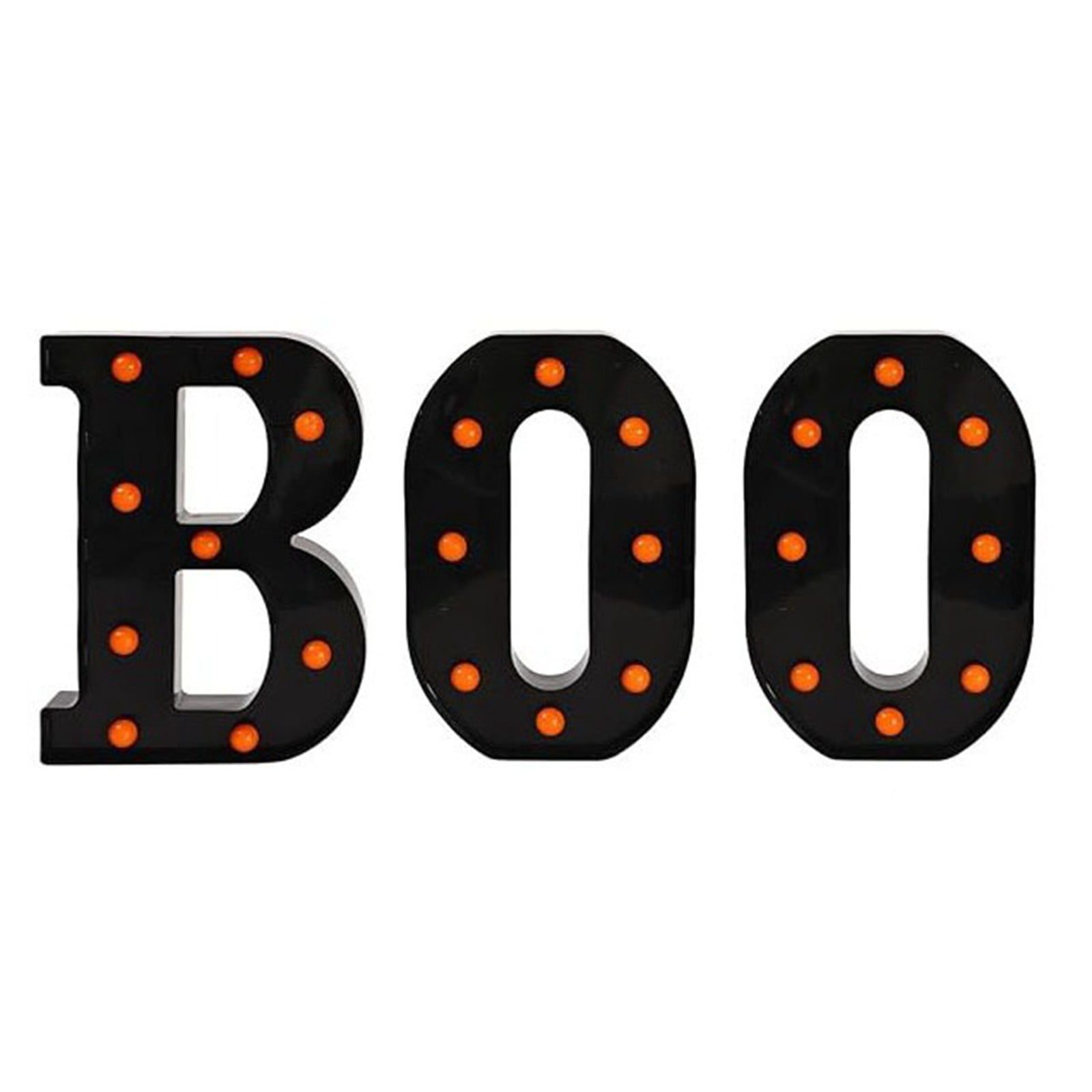 LED "BOO" Light-Up Sign - Halloween Decor with 3 Light Modes, Battery ...