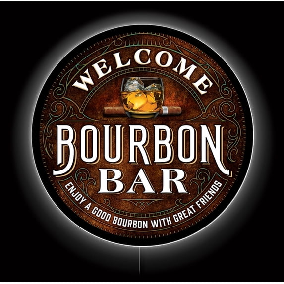 Desperate Enterprises LED Bourbon Neon Sign 23 Inch Round Backlit ...
