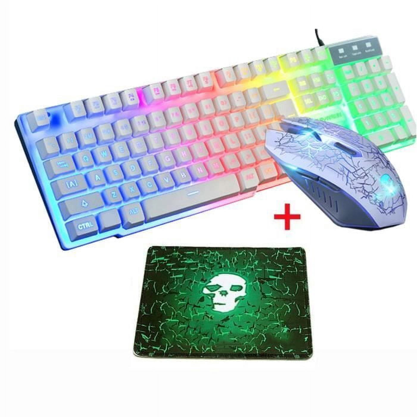 LED Backlit Gaming Keyboard PC Laptop Ergonomic 104 Keys USB Gaming ...