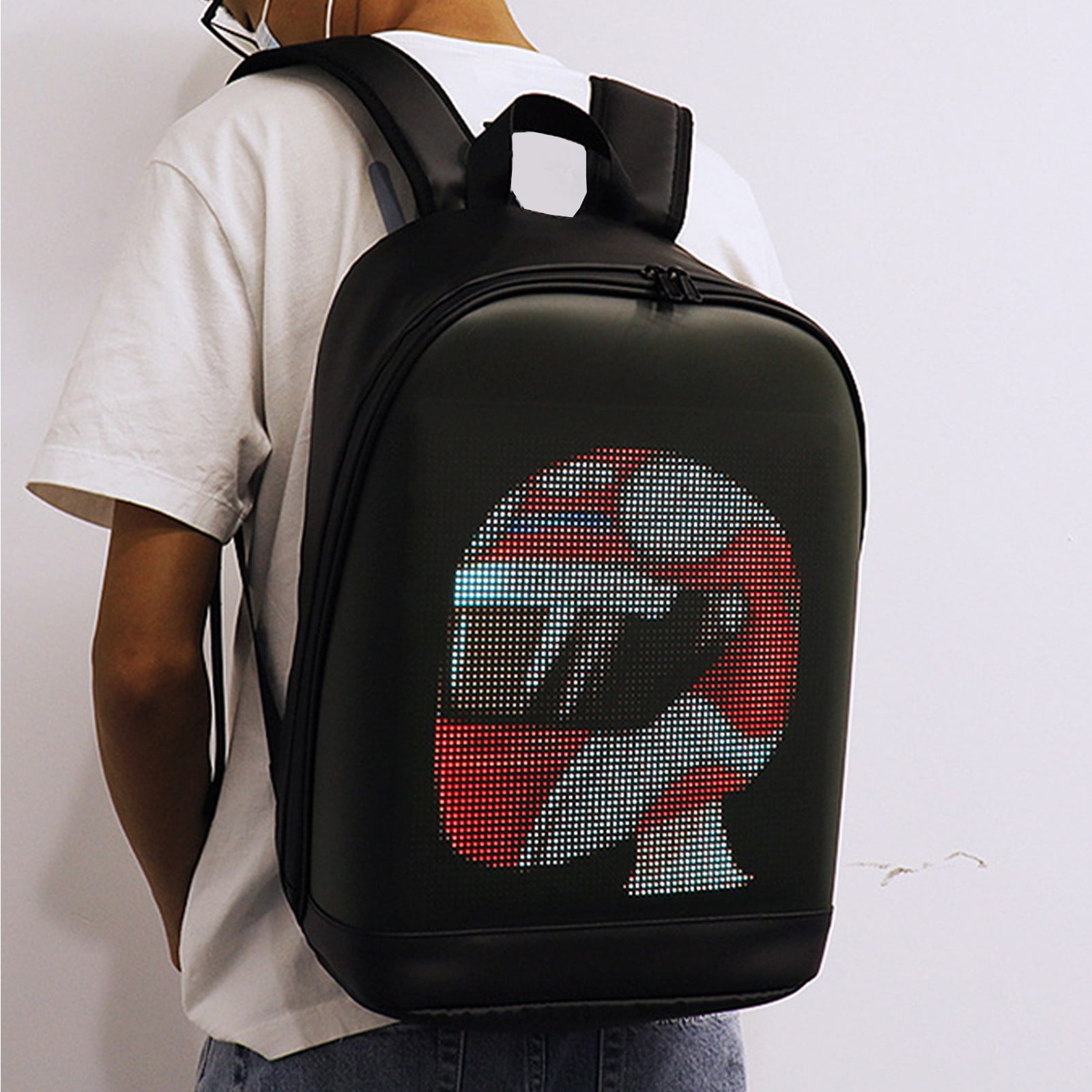 LED Backpack, Waterproof Motorcycle Backpack | Backpack with Full-color ...