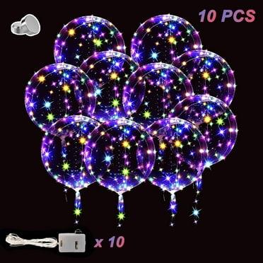 10/20/30 Pack 20inch LED Light Up BoBo Balloons Colorful String Lights ...