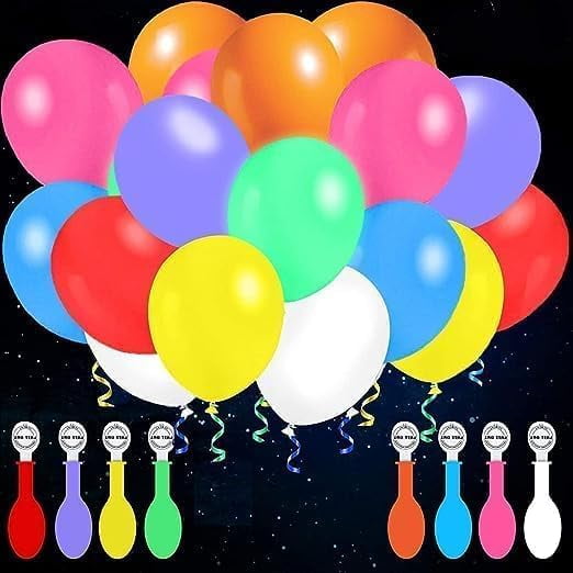 WE LED Balloons, LED Light Up Balloons Glow in Dark Balloons Luminous ...