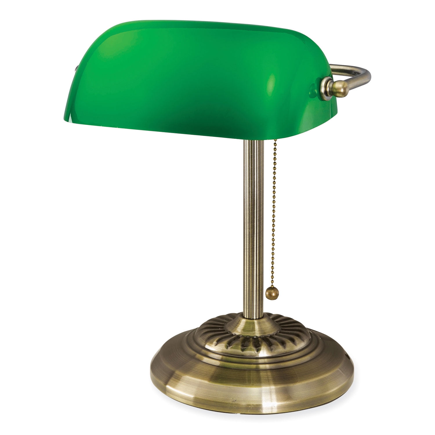 LED Bankers Lamp with Green Shade, Cable Suspension Neck, 13.5" High ...