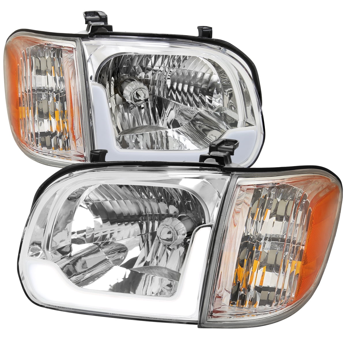 LED Bar Factory Style Headlights w/Corner Lamps and Amber Reflector ...