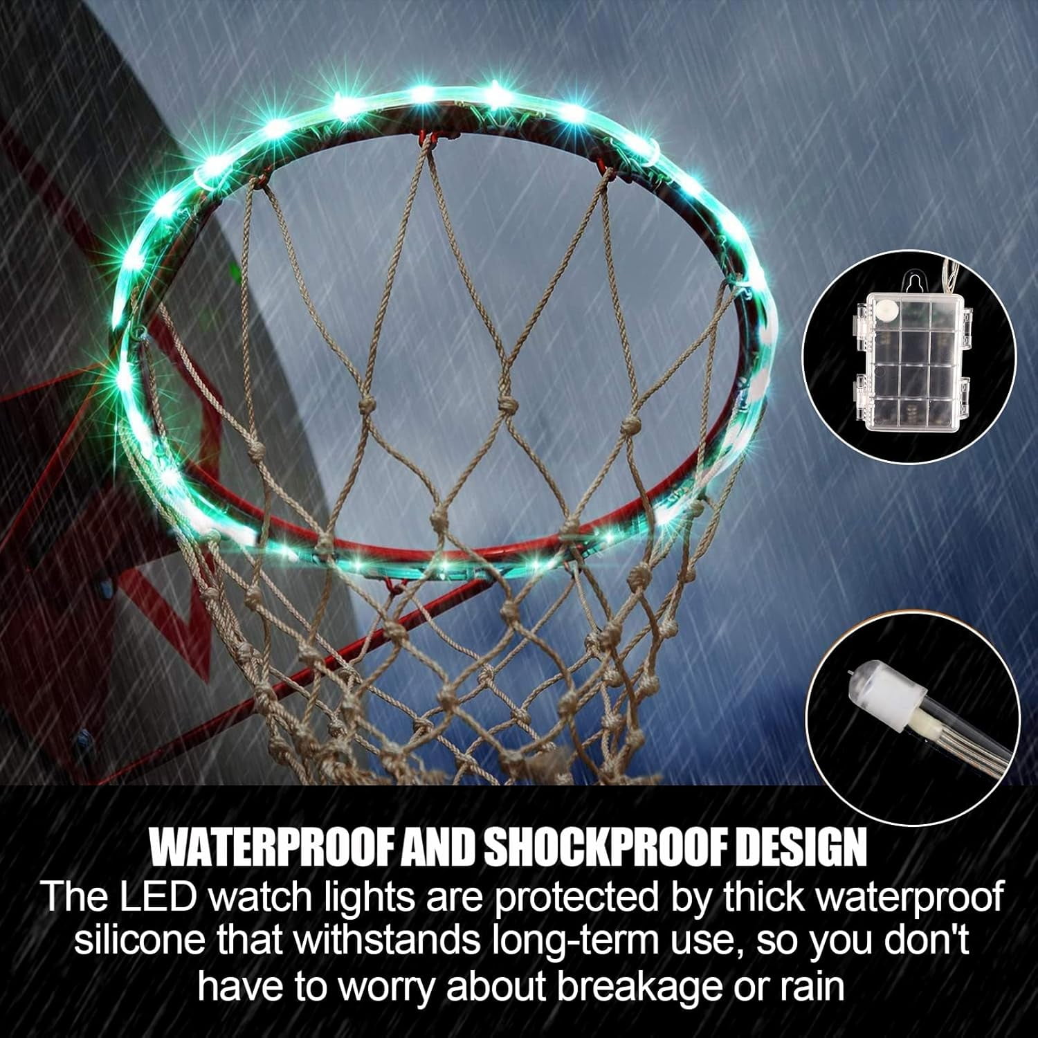 LED Basketball Hoop Light with Remote Control, 16 Colors & Flashing ...