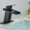 Senlesen LED Bathroom Faucet, Matte Black Waterfall Spout, Single ...