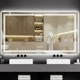 "LED Bathroom Vanity Mirror 55""x 30"", Backlit, Front-Lighted, Anti ...