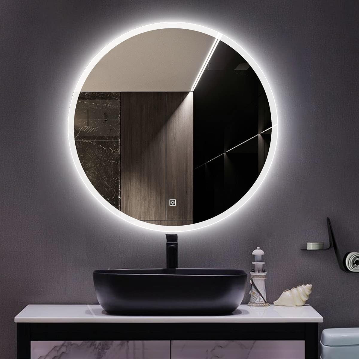 LED Bathroom Mirror Round,circle Mirror,vanity Mirror With Lights ...