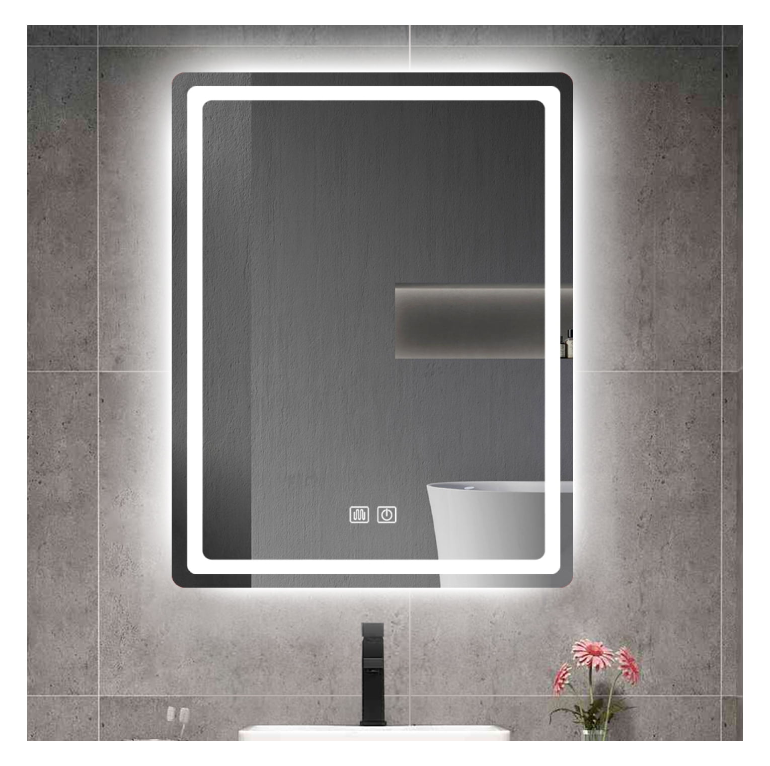 LED Bathroom Vanity Mirror 31in, Smart Lighted Wall Mirror, Anti-Fog ...