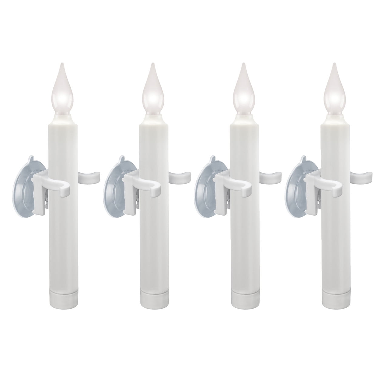 LED Battery Operated Suction Cup Window Candles with Timer, Bright Hot ...