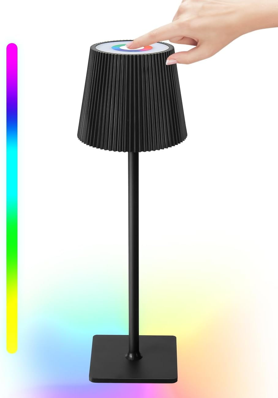 LED Battery Table Lamp, Wireless TouchRGB + 3000K-6500K Warm Light ...